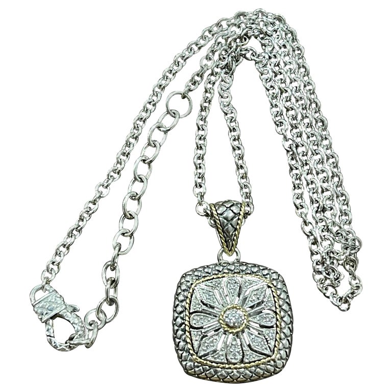 18 Karat Gold and Sterling Silver Pendant with Chain Necklace by ...