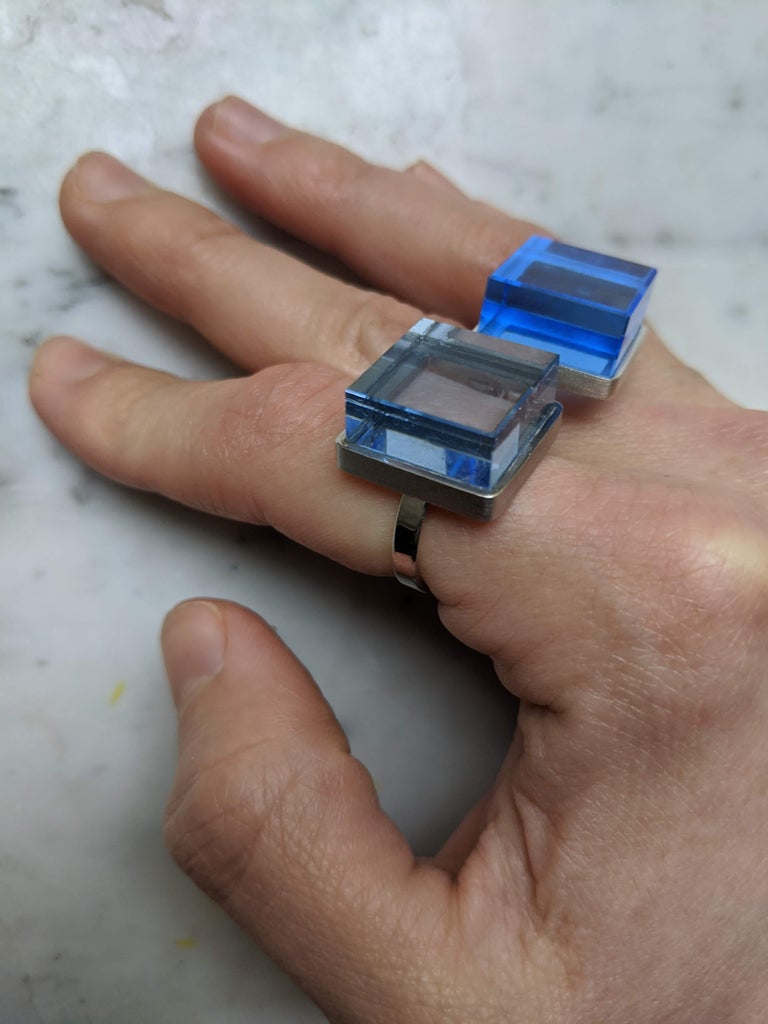 18 Karat Gold Art Deco Style Ink Ring wit Blue Quartz, Featured in ...