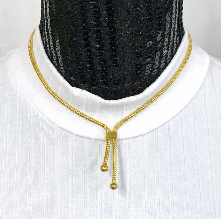 18 Karat Gold Bolo-Style Necklace For Sale at 1stDibs