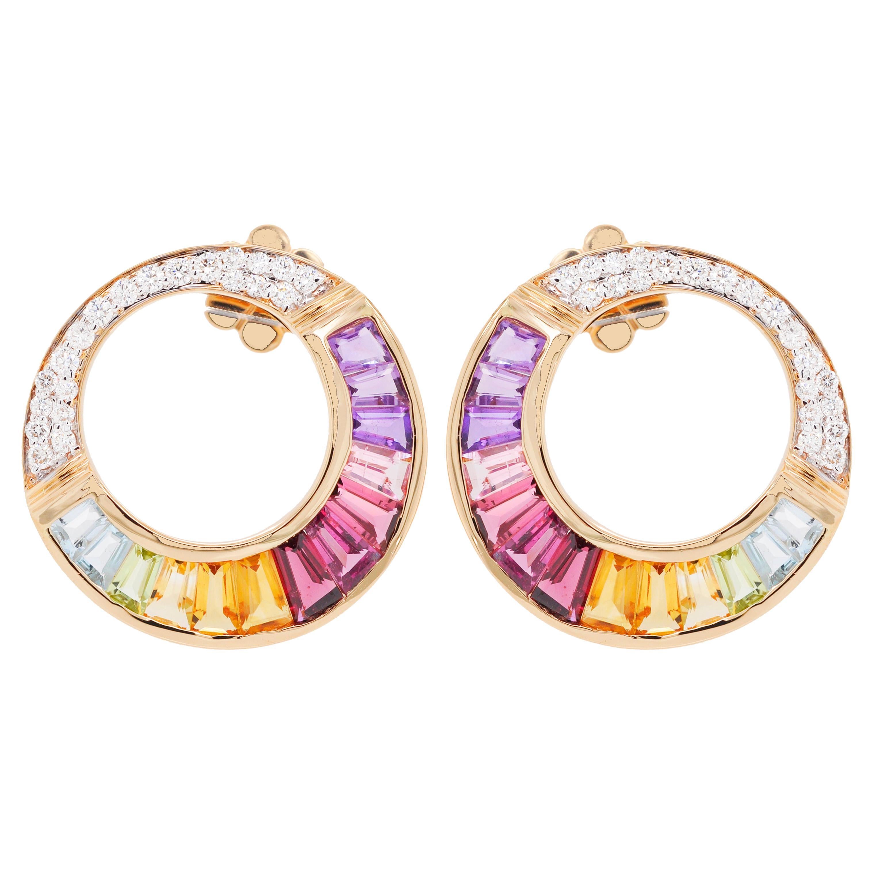 Solitaire Look Pressure Set Diamond Stud Earrings 18 Karat White Gold ...