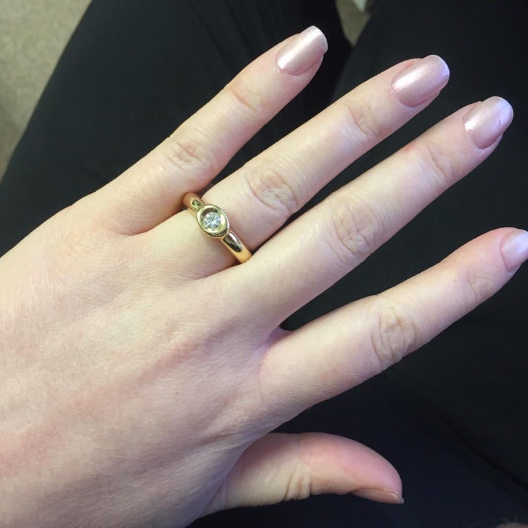 Chaumet Diamond Single Stone Ring in 18 Karat Yellow Gold 0.20ct For ...