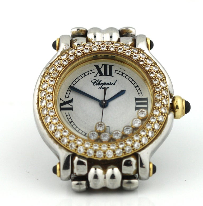 18 Karat Gold, Diamond and Sapphire 'Happy Sport' Wristwatch, Chopard ...