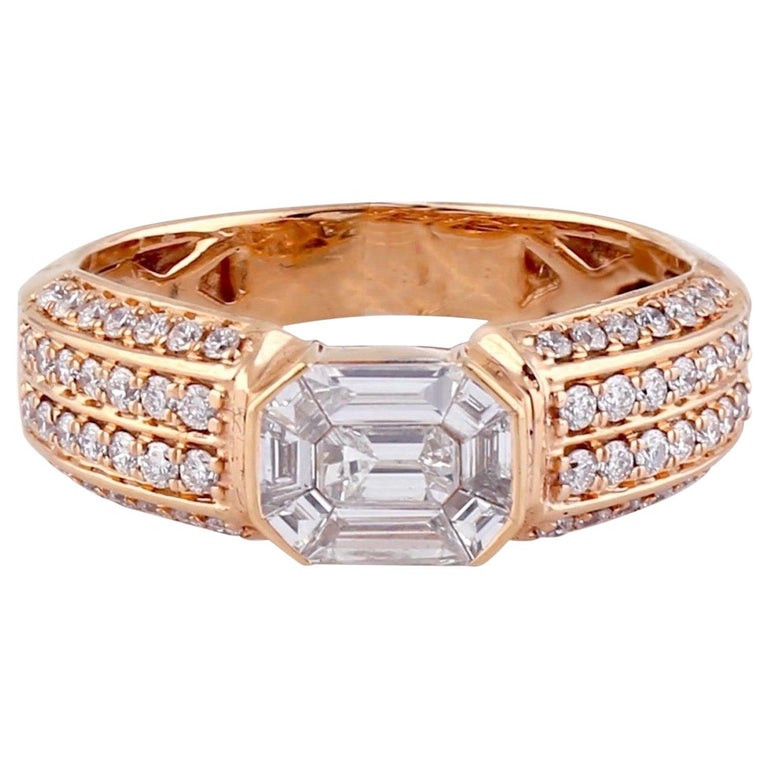 Customizable 18 Karat Gold Diamond Engagement Ring For Sale at 1stDibs