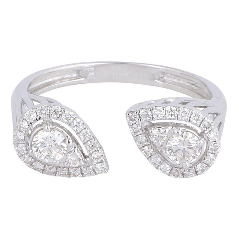 Customizable 18 Karat Gold Diamond Open Ring For Sale at 1stDibs