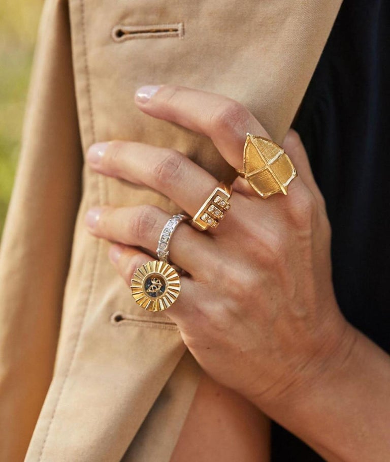 18 Karat Gold Diamond Ruby Code Ring For Sale at 1stDibs