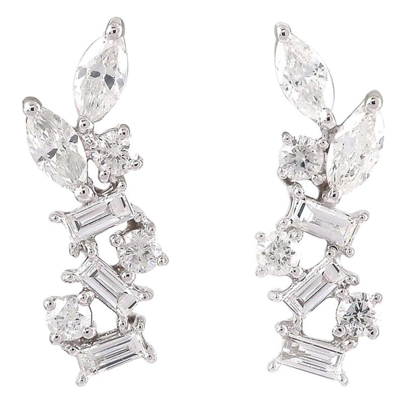 18 Karat Gold Diamond Wing Stud Earrings For Sale at 1stDibs