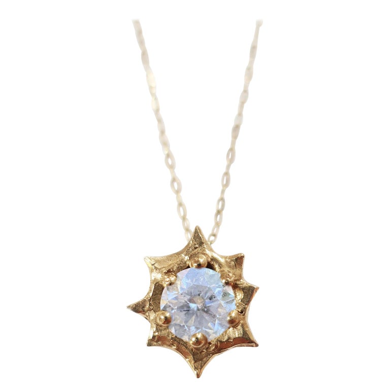 18 Karat Gold Diamond Sun Pendant For Sale at 1stDibs