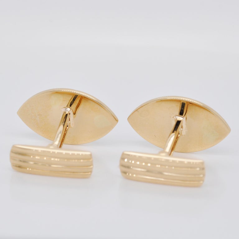 18 Karat Gold Evil Eye Enamel Blue Sapphire Cufflinks For Sale at ...