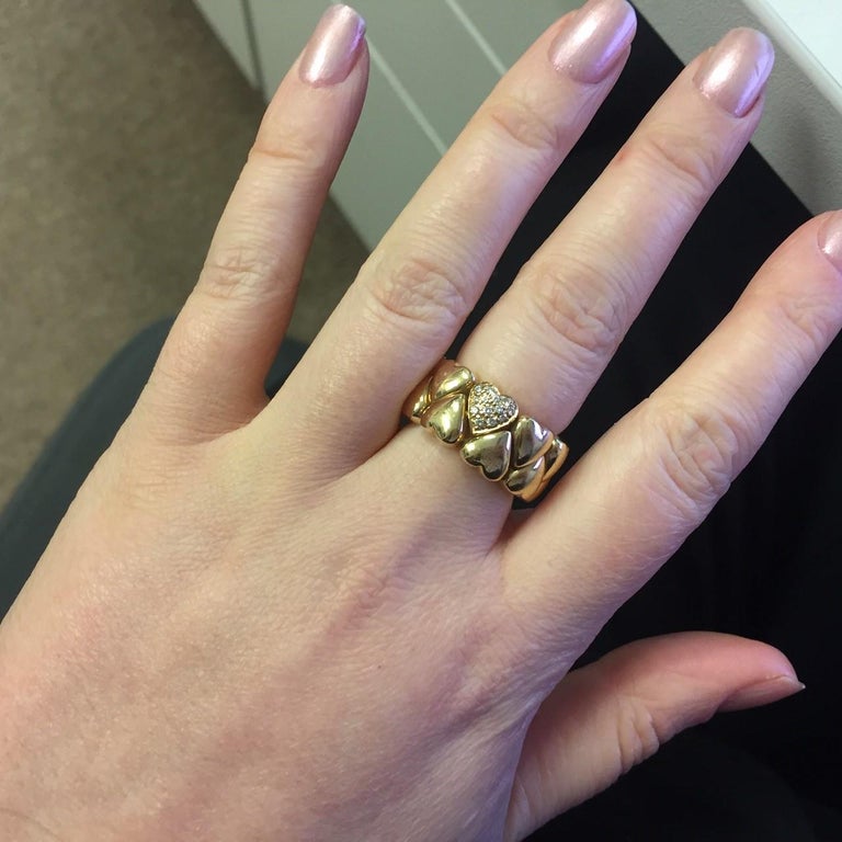 18 Karat Gold Expanding Cartier Heart Ring at 1stDibs