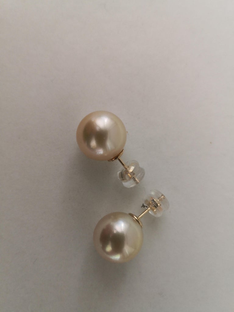 18 Karat Gold Golden Natural Color South Sea Pearls Earrings For Sale ...