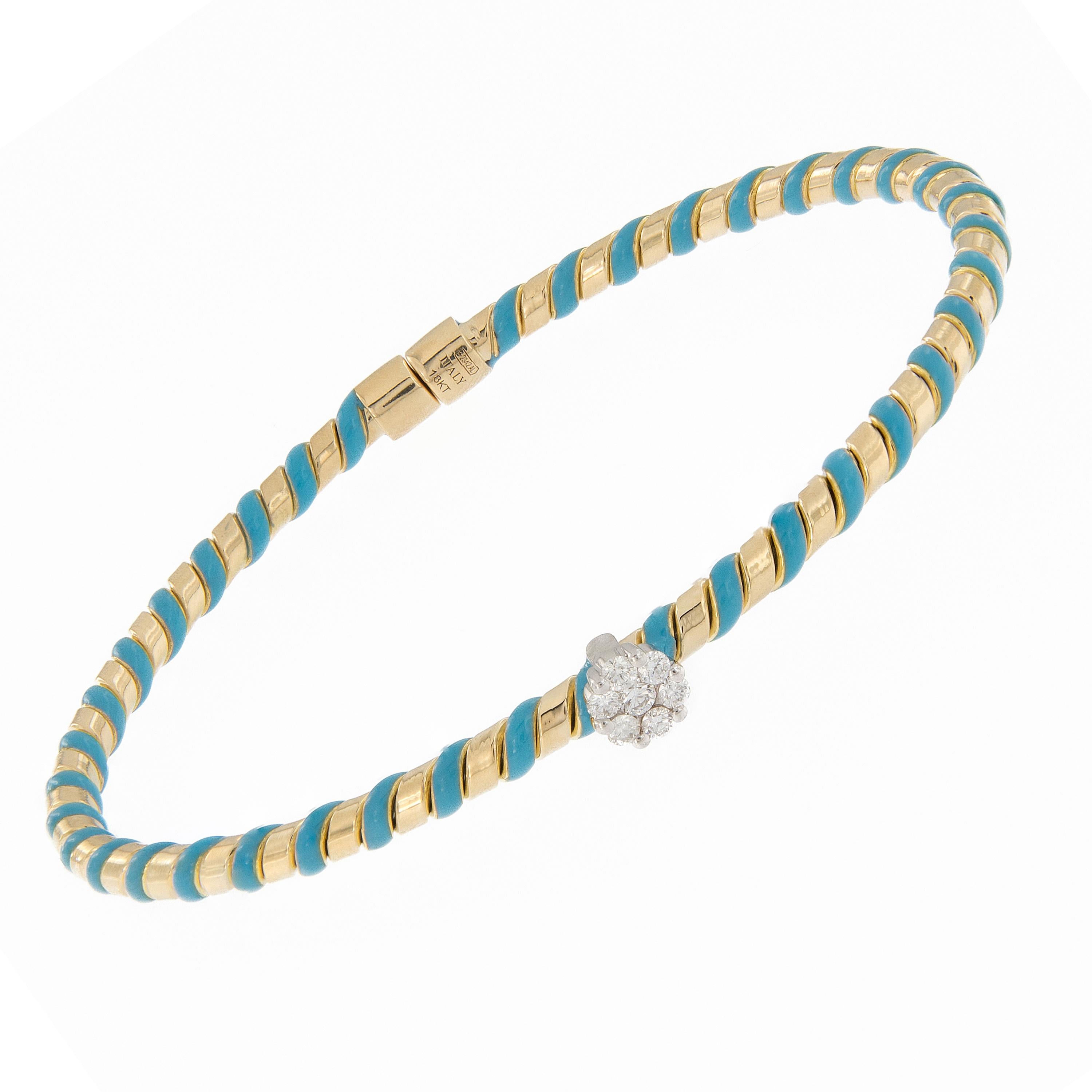 18 Karat Gold Hard Enamel Diamond Bracelet For Sale (Free Shipping) at ...