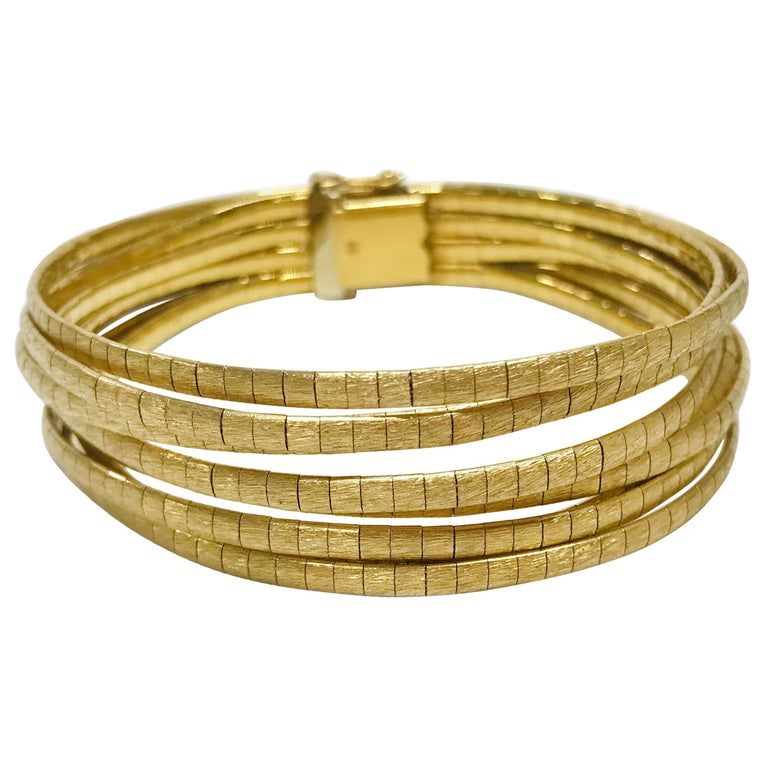 Yellow Gold Italian Eight-Strand Bracelet at 1stDibs | 18k italian gold ...