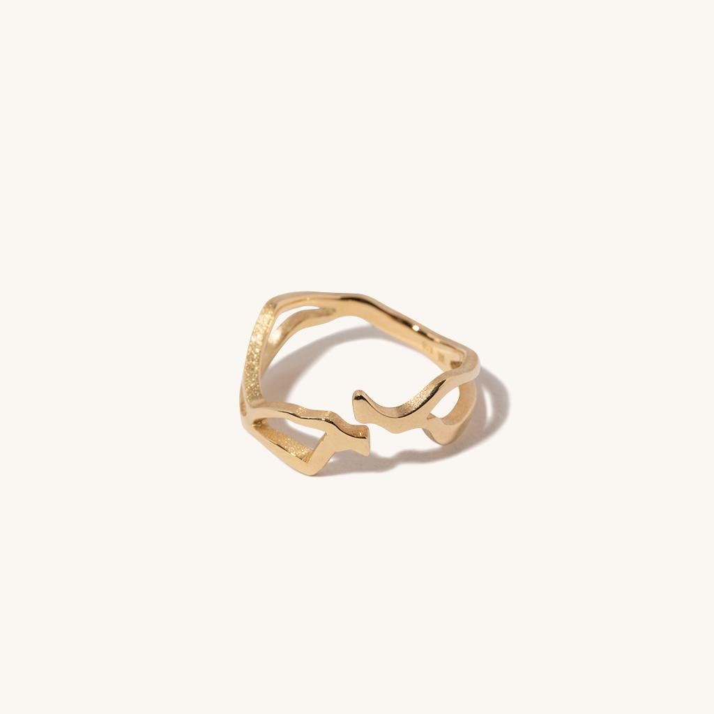 Milamore Fine Jewelry 18 Karat Gold Kintsugi Ring II For Sale at 1stDibs