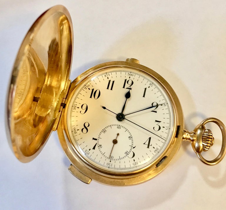 18 Karat Gold Minute Repeater Full Pocket Watch and Chronograph at ...