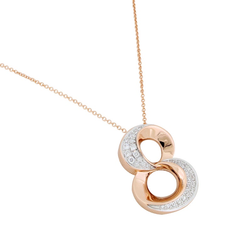 18 Karat Gold Number “8” Diamond Pendant with Necklace For Sale at ...