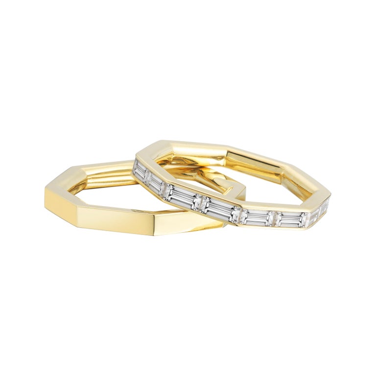 18 Karat Gold Solid Octagon Ring For Sale at 1stDibs | octogon ring