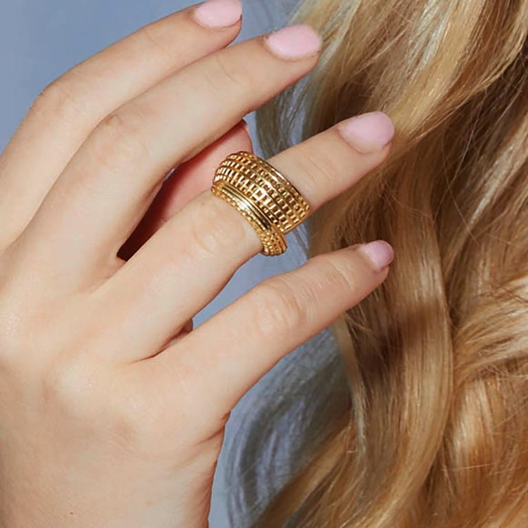 18 Karat Gold Spiral Net Ring For Sale at 1stDibs