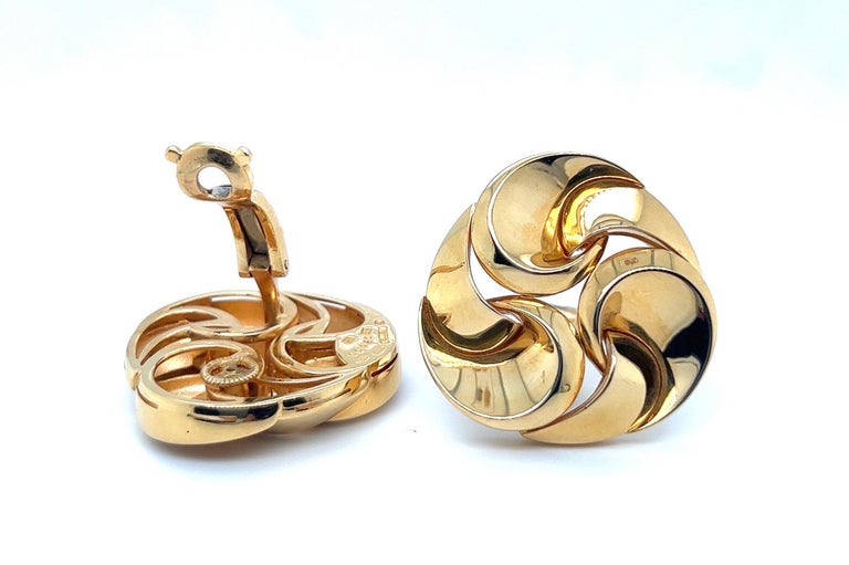 18 Karat Gold Vertigo Ear Clips by Marina B, 1996 For Sale at 1stDibs