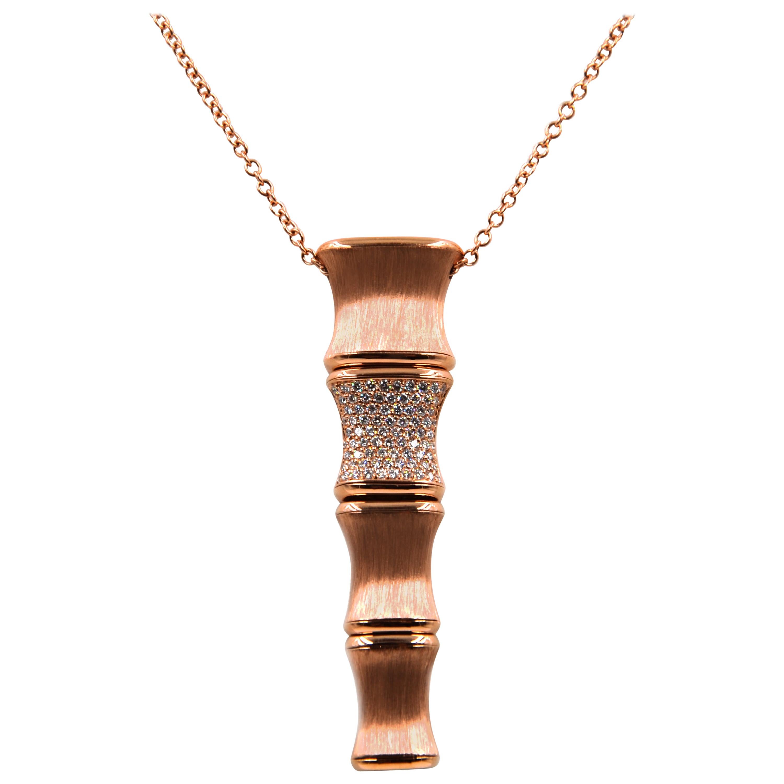 18 Karat White Gold Garavelli Pendant with Chain with Diamonds and Onyx ...