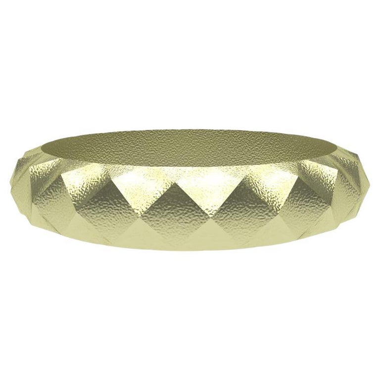 Customizable 18 Karat Green Rhombus Mens Wedding Ring For Sale at 1stDibs