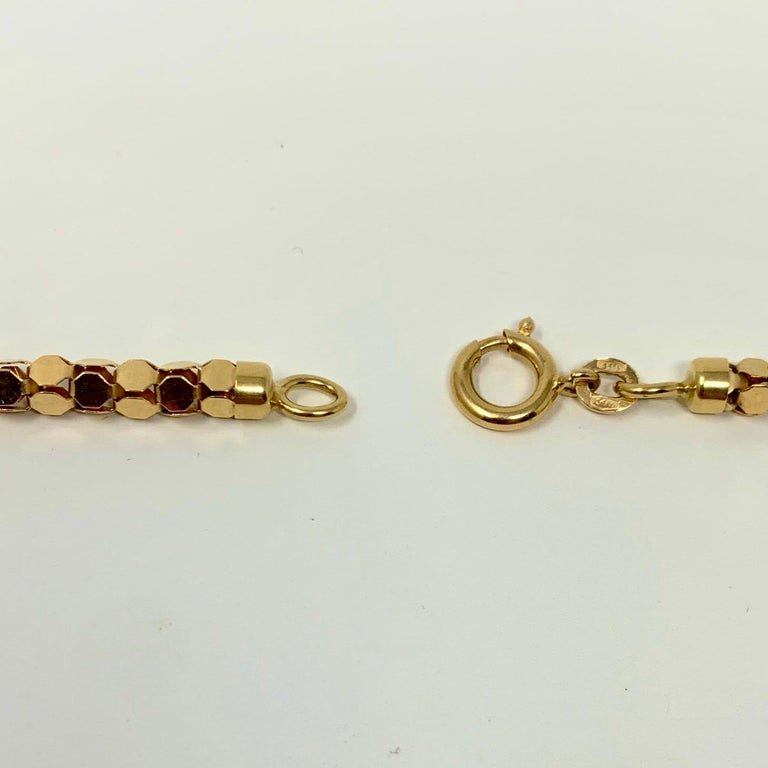 18 Karat Italian Yellow Gold Popcorn Link Chain Necklace For Sale at ...