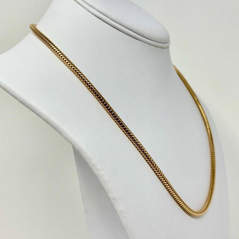 18 Karat Italian Yellow Gold Snake Link Chain Necklace at 1stDibs