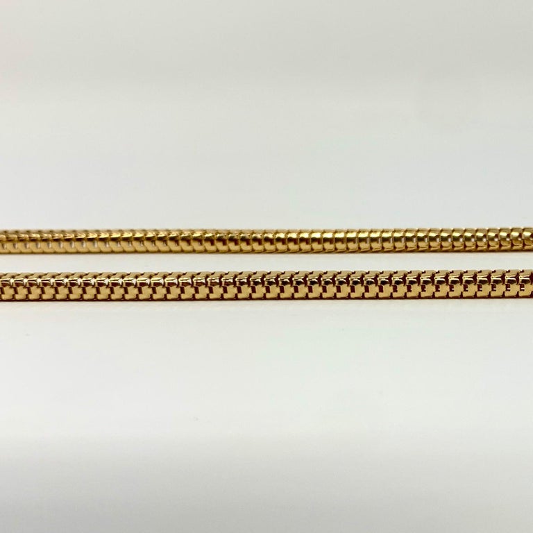 18 Karat Italian Yellow Gold Snake Link Chain Necklace at 1stDibs