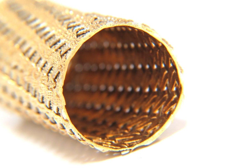 18 Karat Ladies 3D Weave Gold Lipstick Case at 1stDibs