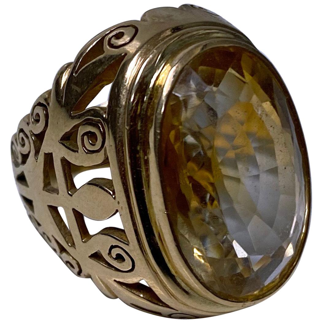 18 Karat Large Citrine Ring, circa 1950 at 1stDibs