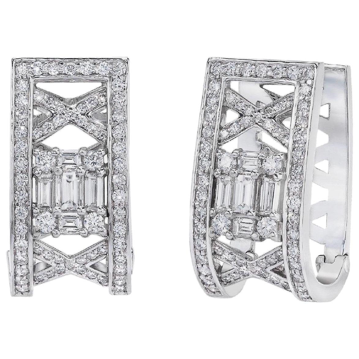 Designer 18 Karat Pink Gold and Diamond Earrings For Sale at 1stDibs