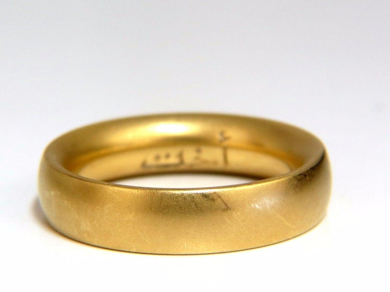 18 Karat Matte Gold Band Satin Sand Blast Comfort Fit at 1stDibs