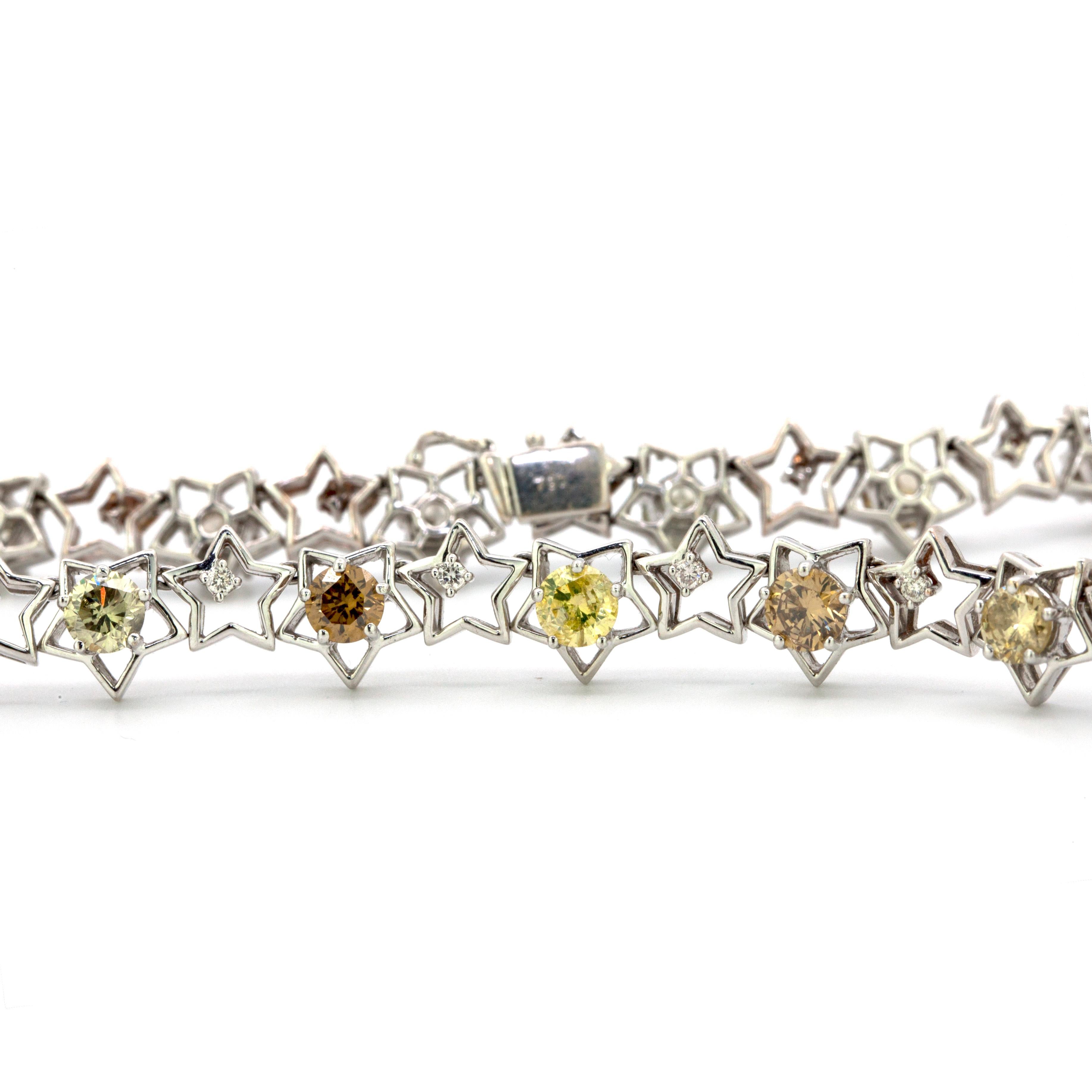 18 Karat Multi-Color Diamond Necklace For Sale at 1stDibs | multi color ...