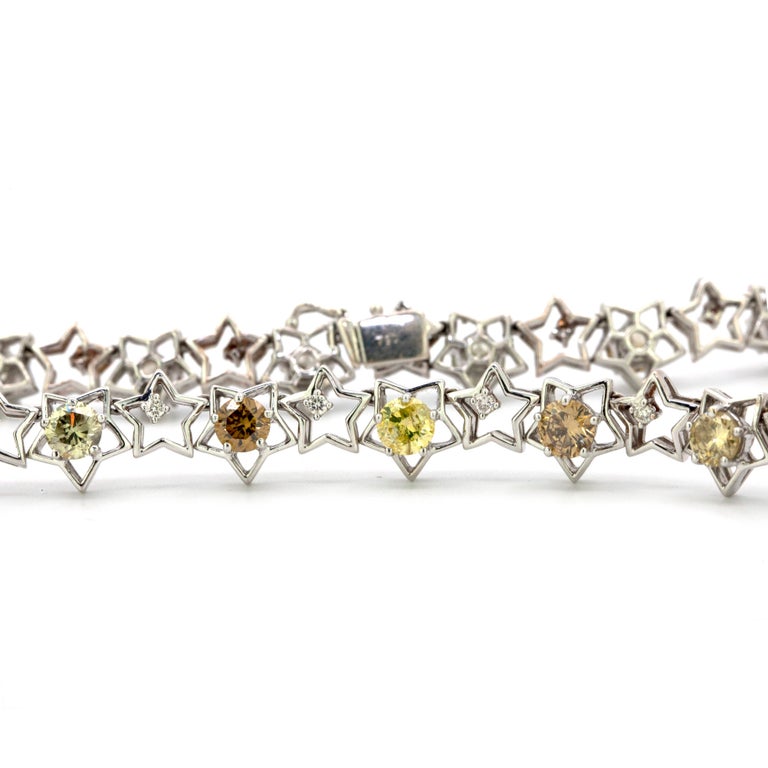 18 Karat Multi-Color Diamond Necklace For Sale at 1stDibs | multicolor ...