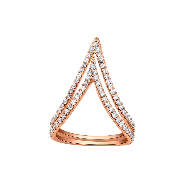 18 Karat Pink Gold and Diamond Cocktail Party Ring For Sale at 1stDibs