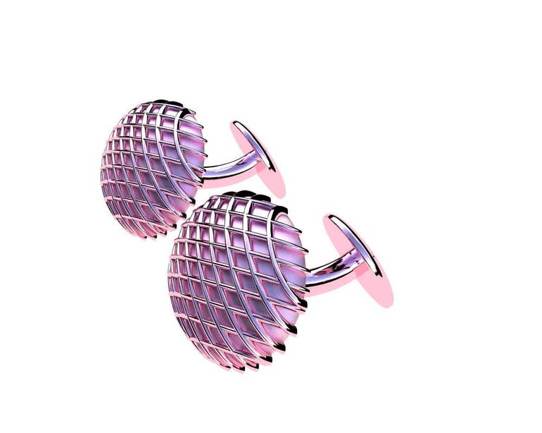 18 Karat Pink Gold Cufflinks For Sale at 1stDibs
