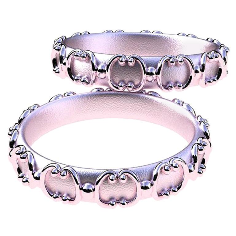 Customizable 18 Karat Yellow Gold Ornamental Gate Wedding Bands For ...