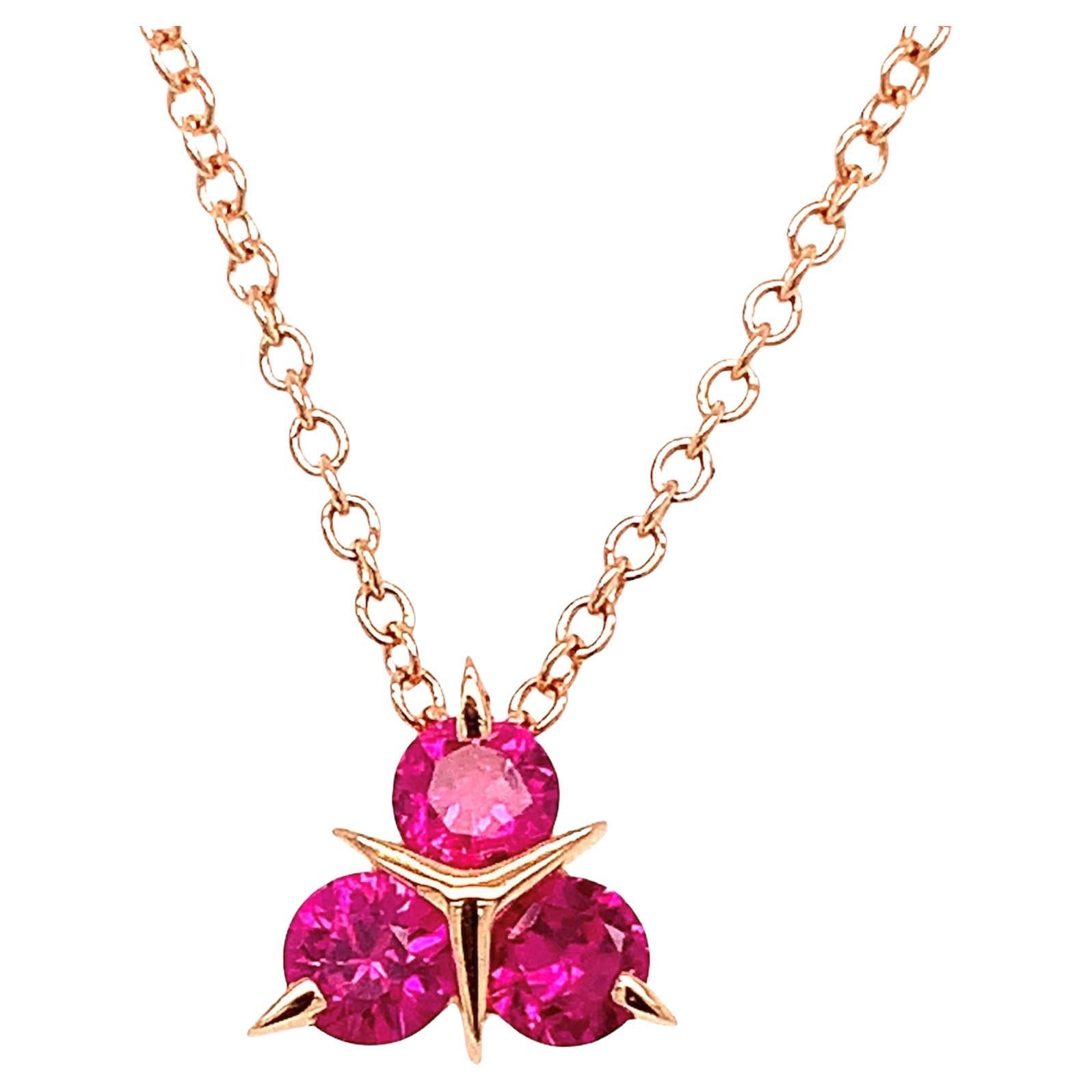 Pink Sapphire with Diamond Pendant Set in 18 Karat Gold Settings For ...