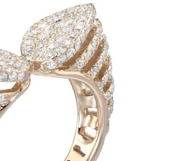 18 Karat Pink Gold Spine Diamond Pinky Ring For Sale at 1stDibs