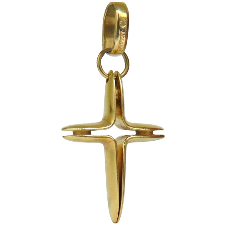 18 Karat Rare Designer "Baraka" Split Cross Pendant at 1stDibs | baraka ...
