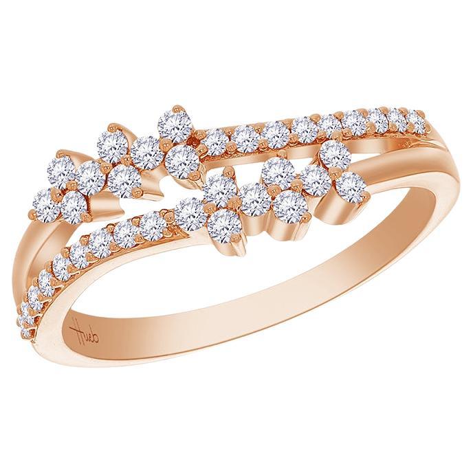 Customizable 18 Karat Reverie Pink Gold Ring With Vs-Gh Diamonds For ...