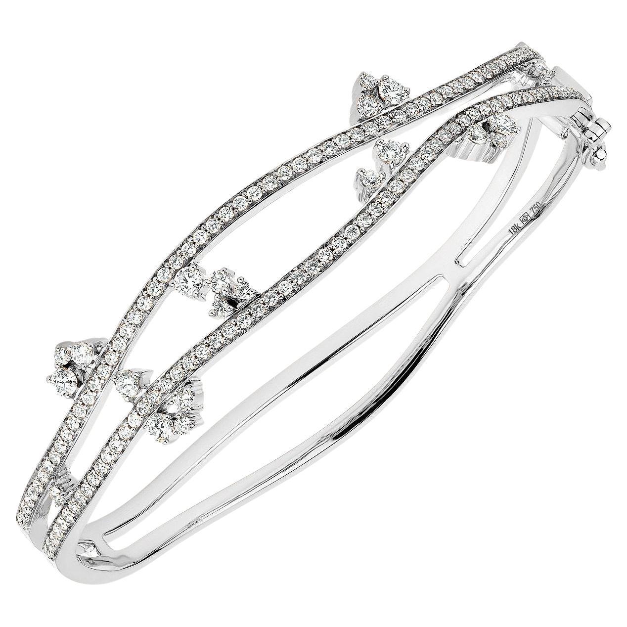 Vaschieri 18 Karat White Gold Expanding Ring Bangle Bracelet For Sale