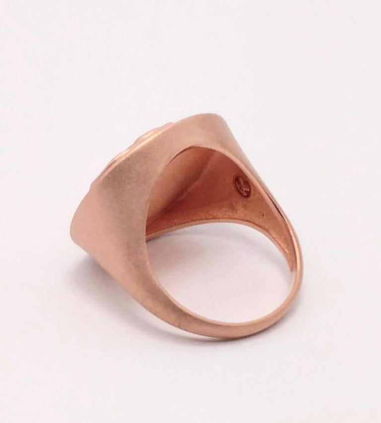 Customizable 18 Karat Rose Gold 2 Tusks Elephant Signet Ring For Sale ...