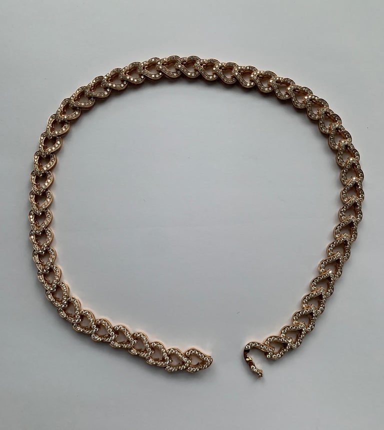 18 Karat Rose Gold and Diamond Kashmir Chain Necklace at 1stDibs