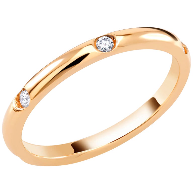 18 Karat Rose Gold Burnish Set Diamond Eternity Ring at 1stDibs | white ...