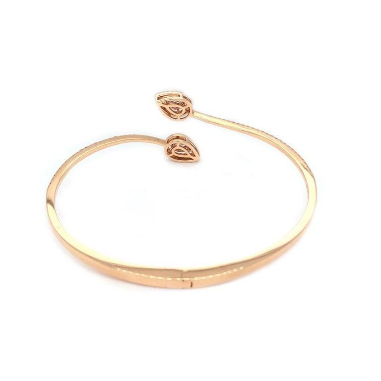 18 Karat Rose Gold Crossover Bangle For Sale at 1stDibs