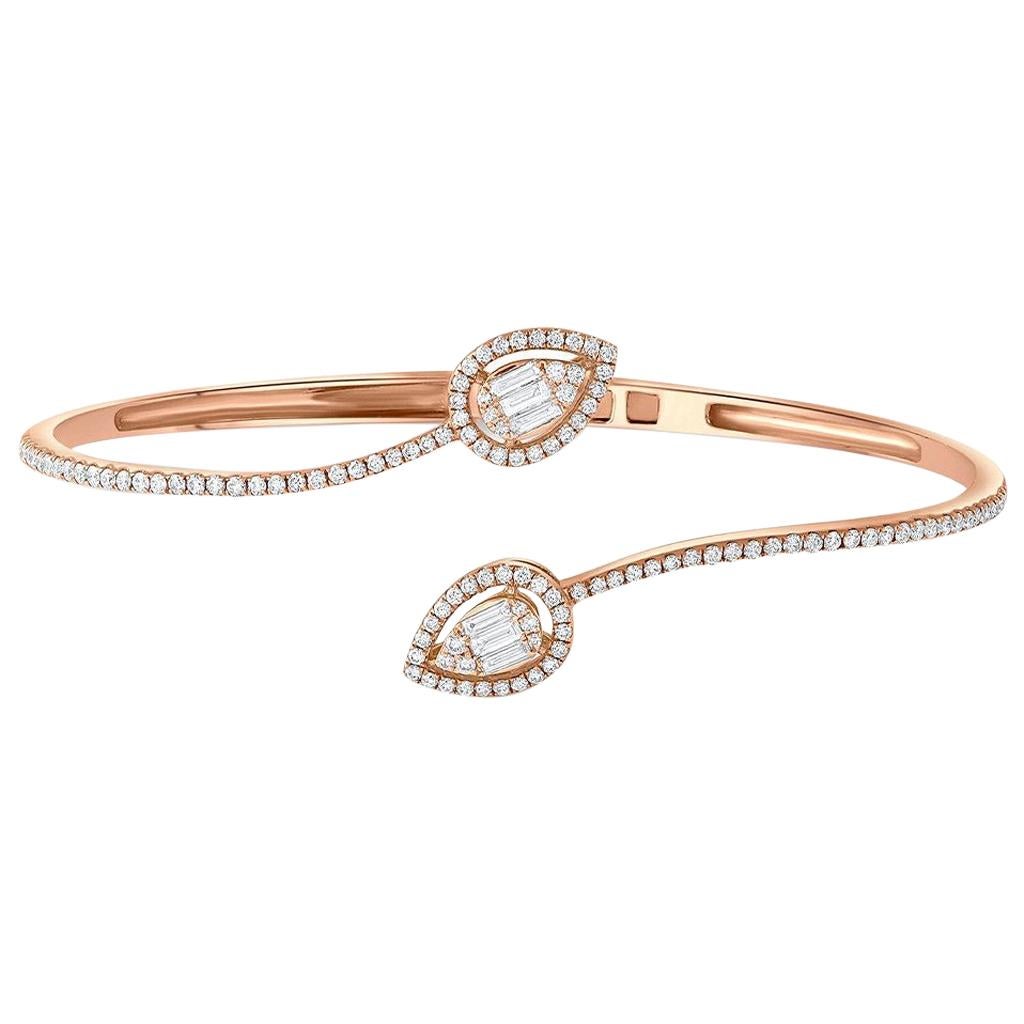 Elegant Belle Époque Russian Crossover Bangle at 1stDibs