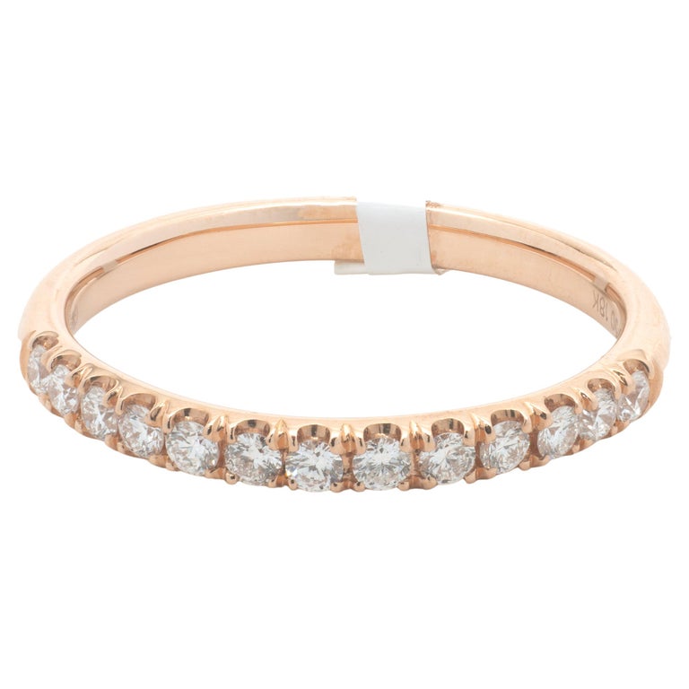 18 Karat Rose Gold Diamond Band For Sale at 1stDibs