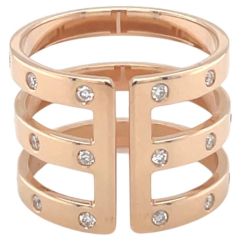18 Karat Rose Gold Diamond Band Ring For Sale at 1stDibs