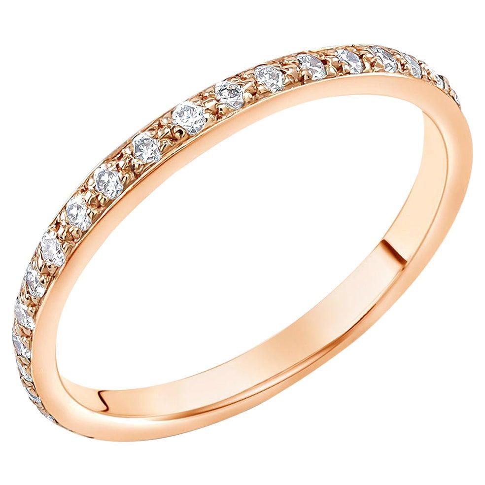 Italian Florentine Engraved Eternity Diamond Ring in 18 Karat Rose Gold ...