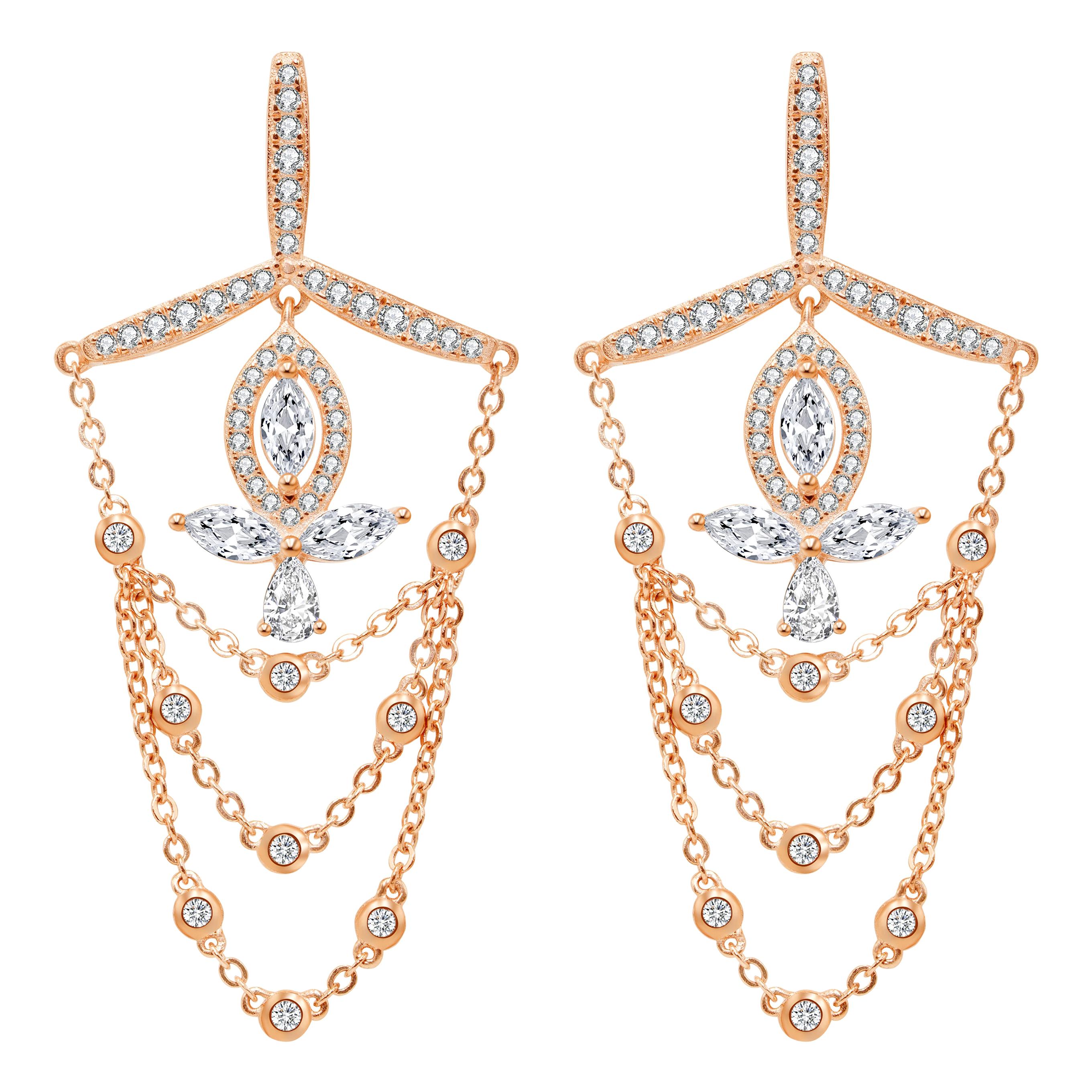 18 Karat White Gold Diamond Grand Leaf Earrings For Sale at 1stDibs